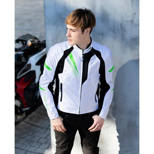 elf エルフ（elf） EJ-S113 スフィーダ ジャケット White/Green 春夏モデル : 二輪用品店 MOTOSTYLE - 通販 - Yahoo!ショッピング