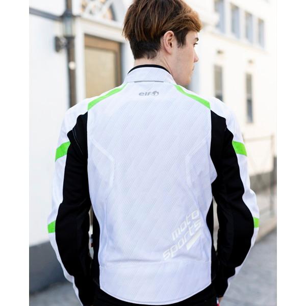 elf エルフ（elf） EJ-S113 スフィーダ ジャケット White/Green 春夏モデル : 二輪用品店 MOTOSTYLE - 通販 - Yahoo!ショッピング