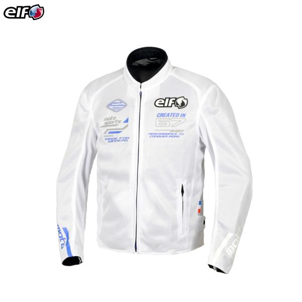 elf エルフ（ELF） EJ-S121 エオリアメッシュジャケット White&Blue 【2025春夏モデル】 : 二輪用品店 MOTOSTYLE - 通販 - Yahoo!ショッピング