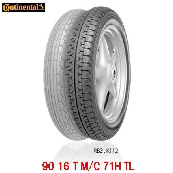 コンチネンタル（CONTINENTAL） Continental K 112 MT 90 16 T M/C 71H TL リアタイヤ : 二輪 ...