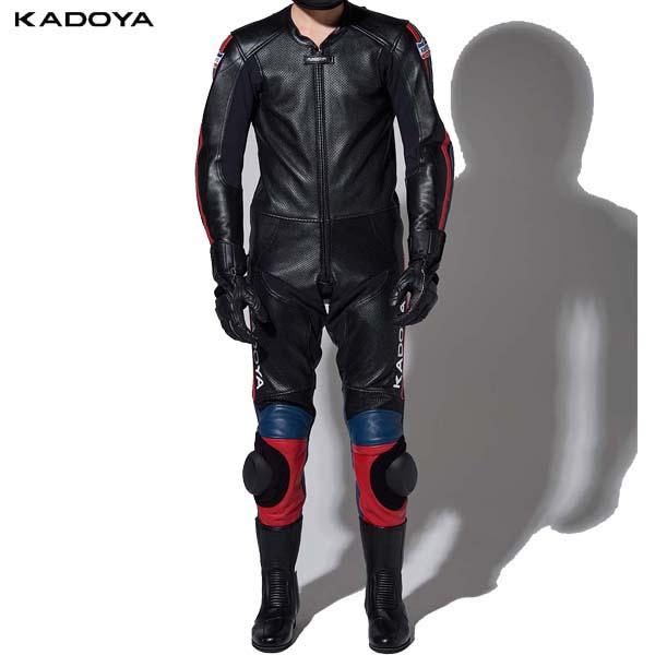 カドヤ カドヤ(KADOYA) K'S LEATHER (ケーズレザー) バイク用 レーシングスーツ ORIGINATOR RACING-B ブラック/ネイビー/レッド 0005 3L ...