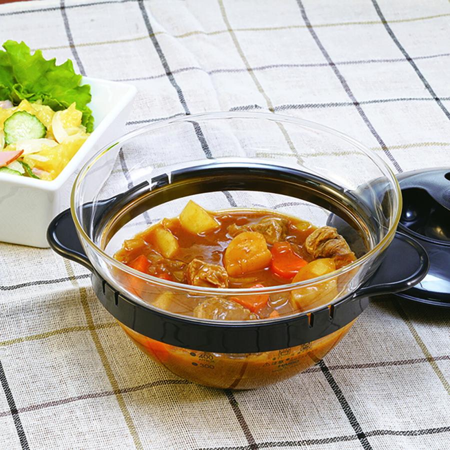 HARIO 鍋 レンジ調理 ハリオ ガラスのレンジ おかず鍋 耐熱ガラス レシピ付き 日本製 食洗機対応 XOY-1-B : 食器とキッチン用品のモッテプラス - 通販 - Yahoo!ショッピング