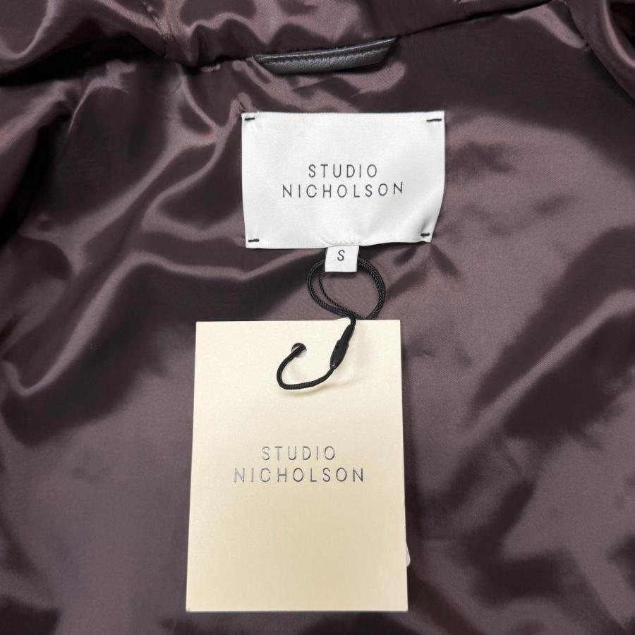 参考上代242000円 未使用 STUDIO NICHOLSON Leather Zipped Hooded Parka レザージップパーカー ...