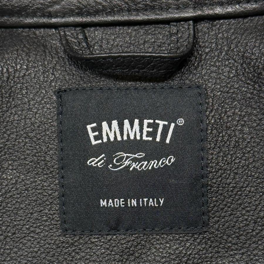 参考上代231000円 未使用 EMMETI KELSO SP CALF SKIN レザージャケット シングルライダース エンメティ 9312 ...