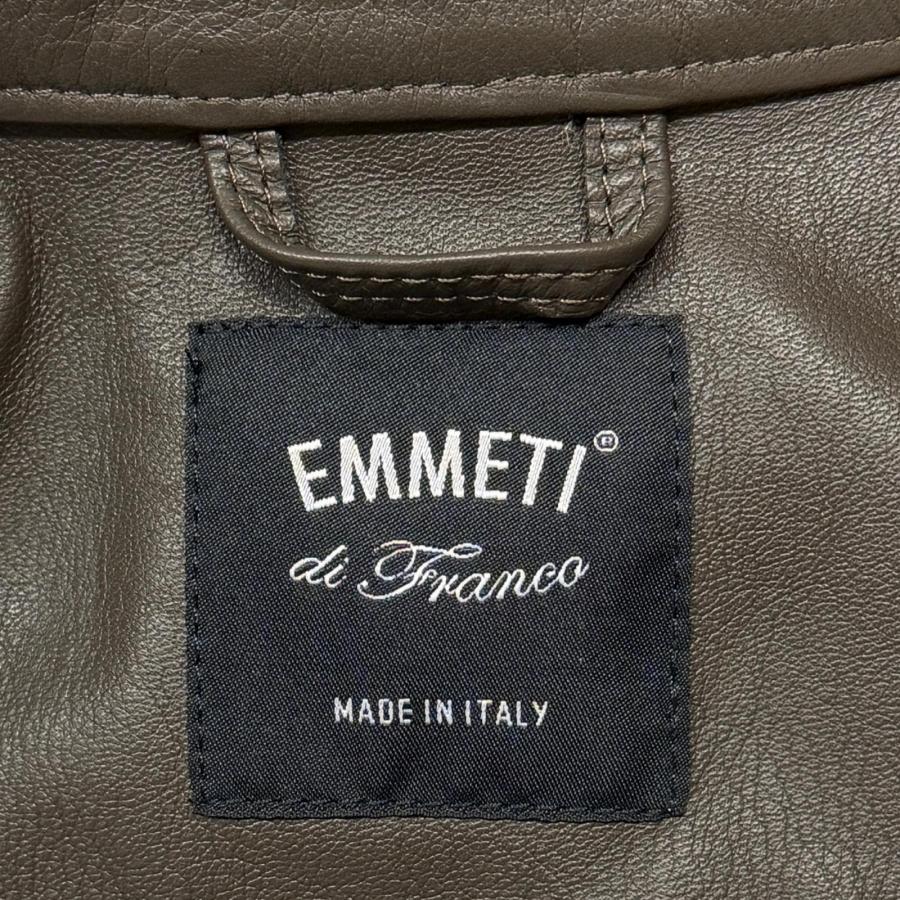 参考上代231000円 未使用 EMMETI KELSO SP CALF SKIN レザージャケット シングルライダース エンメティ 9312 ...