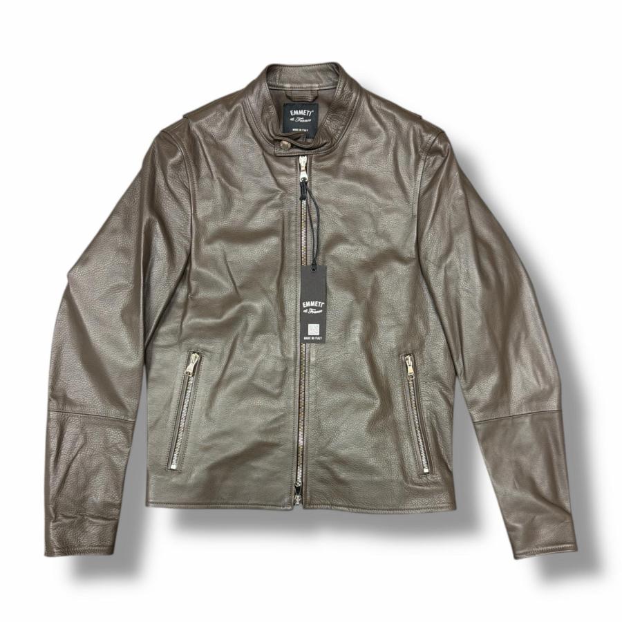 参考上代231000円 未使用 EMMETI KELSO SP CALF SKIN レザージャケット シングルライダース エンメティ 9312 ...