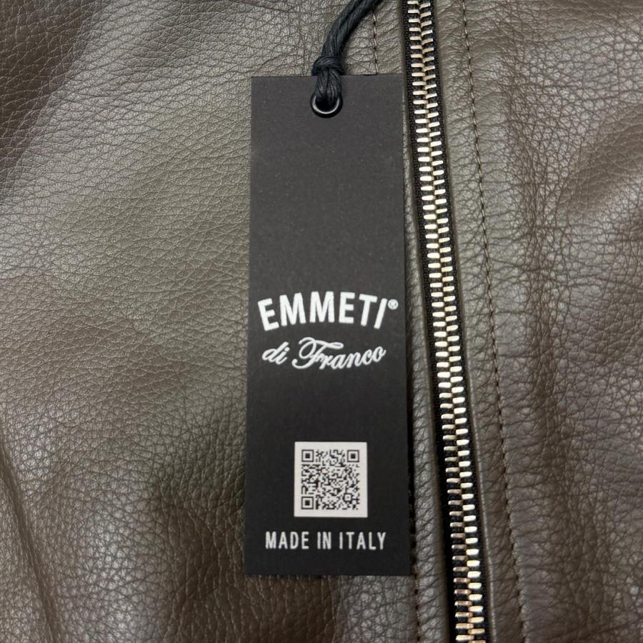 参考上代231000円 未使用 EMMETI KELSO SP CALF SKIN レザージャケット シングルライダース エンメティ 9312 ...