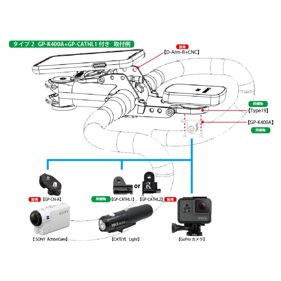 [レックマウント] 「第三世代」タイプ19 ガーミン / キャットアイ用 コンボマウント(タイプ2 GP-K400A+GP-CATHL1付き)【N19-GM+GP】 : Mount Shop ...