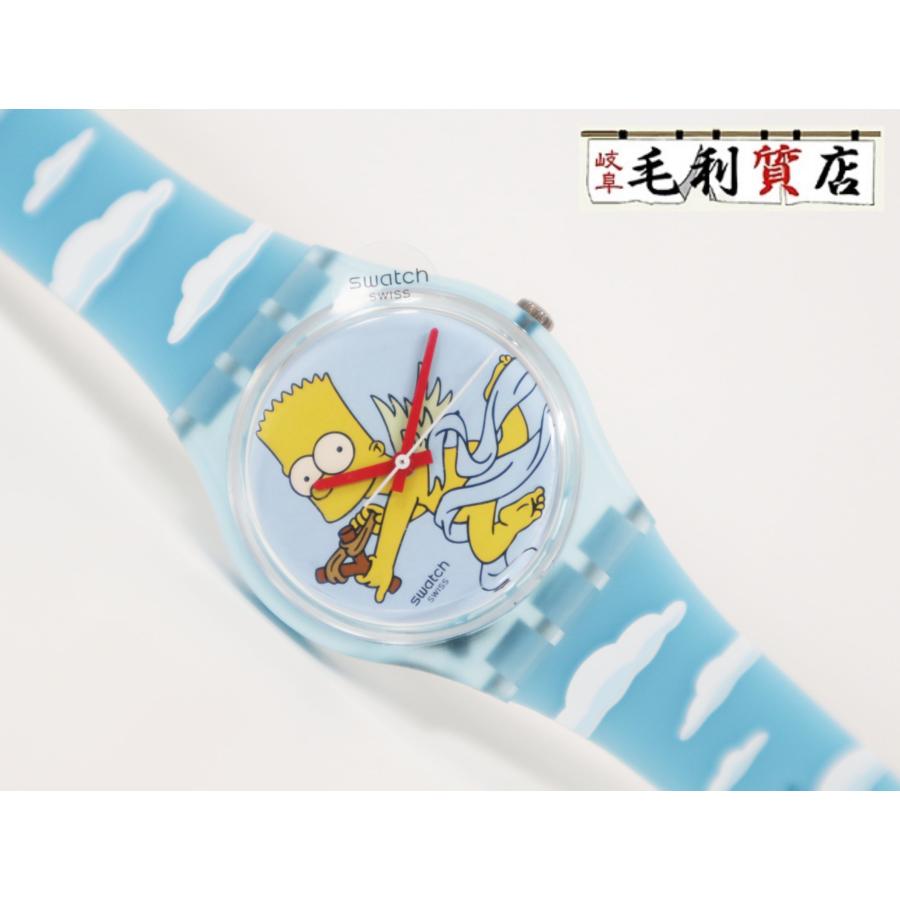 スウォッチ SWATCH ザ シンプソンズ コラボモデル ANGEL BART SO28Z115 ユニセックス ラバー スカイブルー クォーツ ...