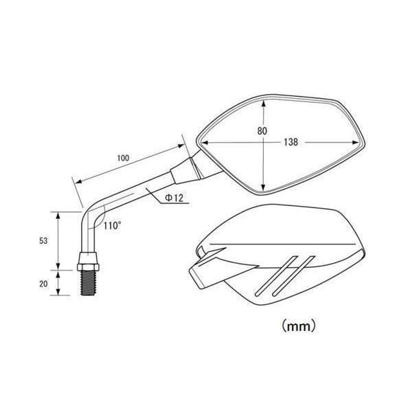 KITACO キタコ GPRミラー（TYPE-3）（M10） : porストア - 通販 - Yahoo!ショッピング