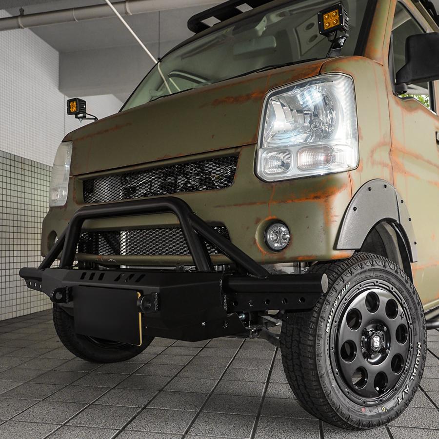 エブリィバン DA17V エブリィワゴン DA17W フロント バンパーガード グリルガード スチール製 バー カスタム パーツ 車用品 ...