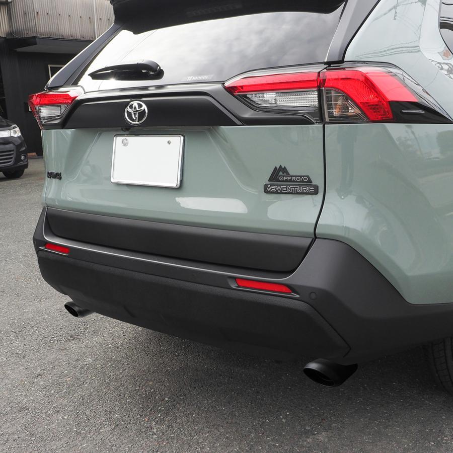 RAV4 50系 マフラーカッター マッドブラック 2本セット ステンレス製 シングル ストレート オーバル カスタム パーツ アクセサリー PHV : NEXUS Japan ネクサス ...