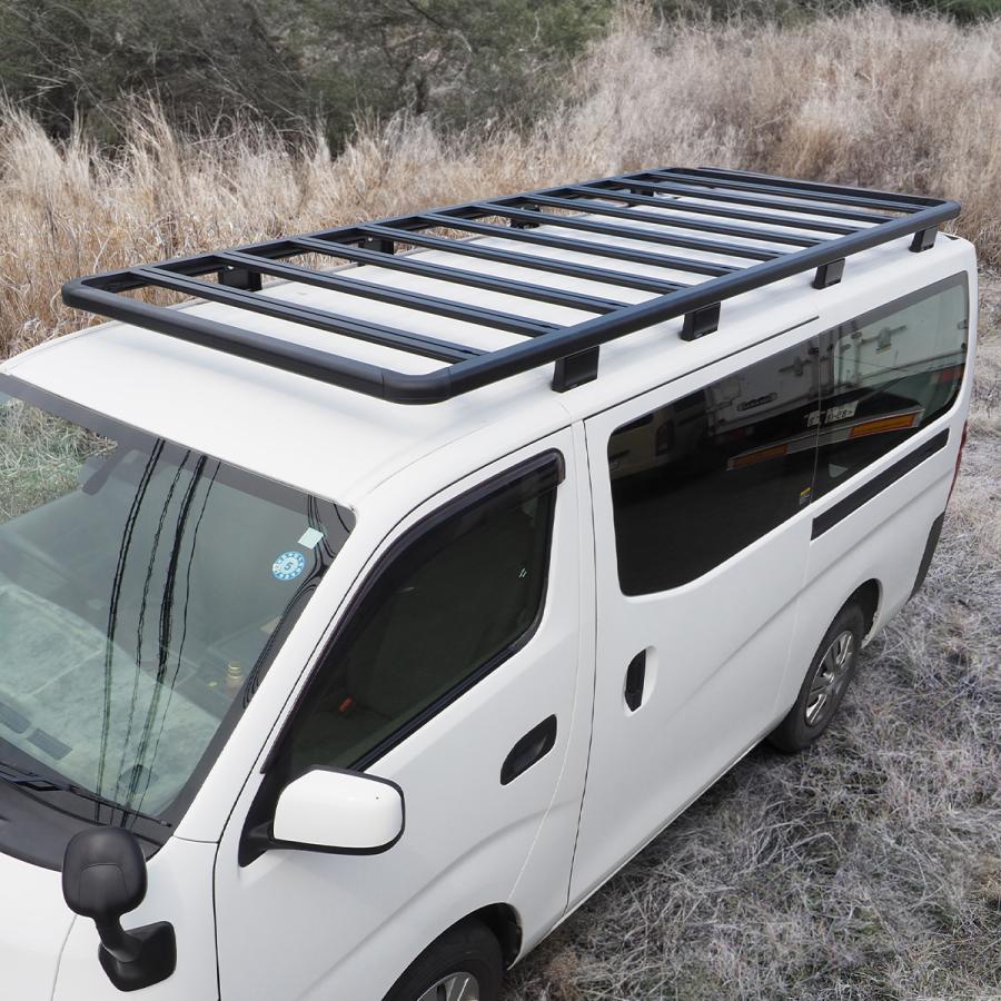 NV350 キャラバン E26 ルーフキャリア ルーフラック アルミ製 フラットタイプ 3300mm×1330mm おしゃれ カスタム パーツ 車中泊 : NEXUS Japan ネクサス ...