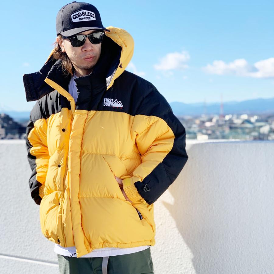 ファーストダウン FIRST DOWN ダウンジャケット BUGGY DOWN JACKET アウター イエロー YELLOW 黄色 ...