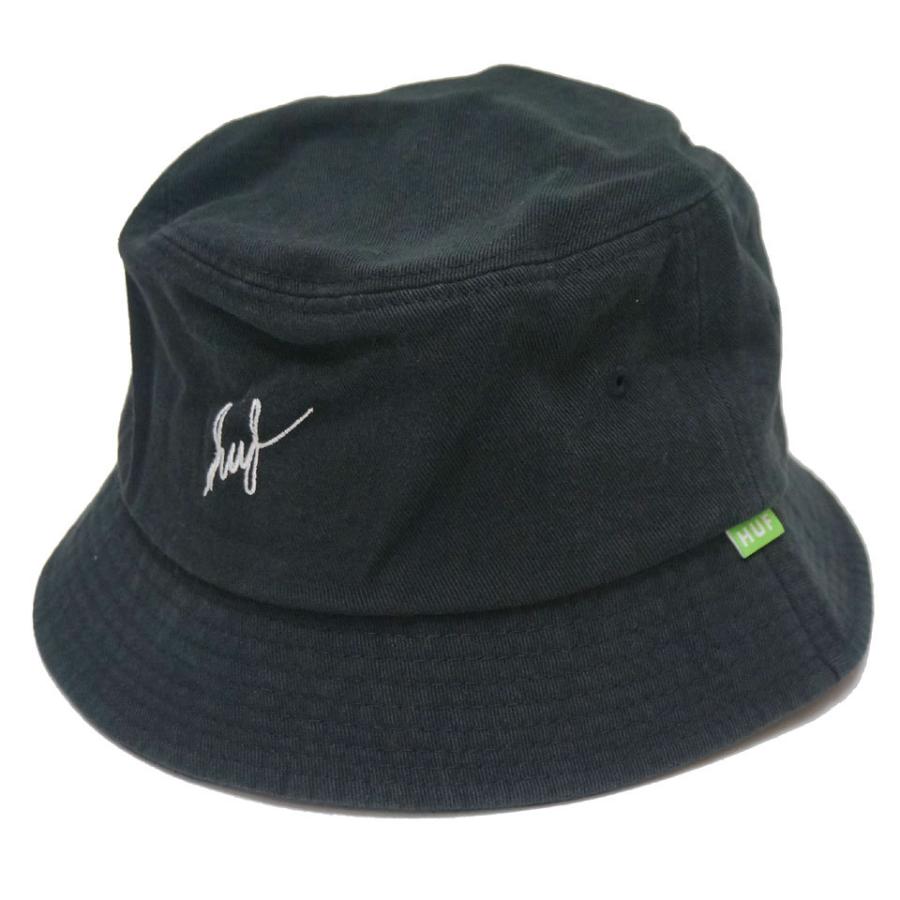 HUF ハフ バケットハット SCRIPT BUCKET HAT スクリプトロゴ ハット 帽子 ブラック 黒 BLACK : Mr-vibes ...