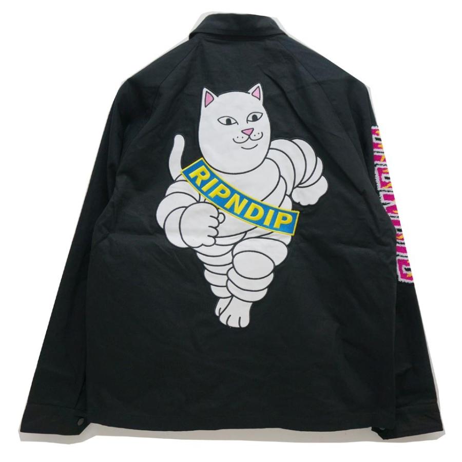 リップンディップ RIPNDIP コーチジャケット RACING TEAM COACH JACKET アウター ブラック 黒 BLACK ...