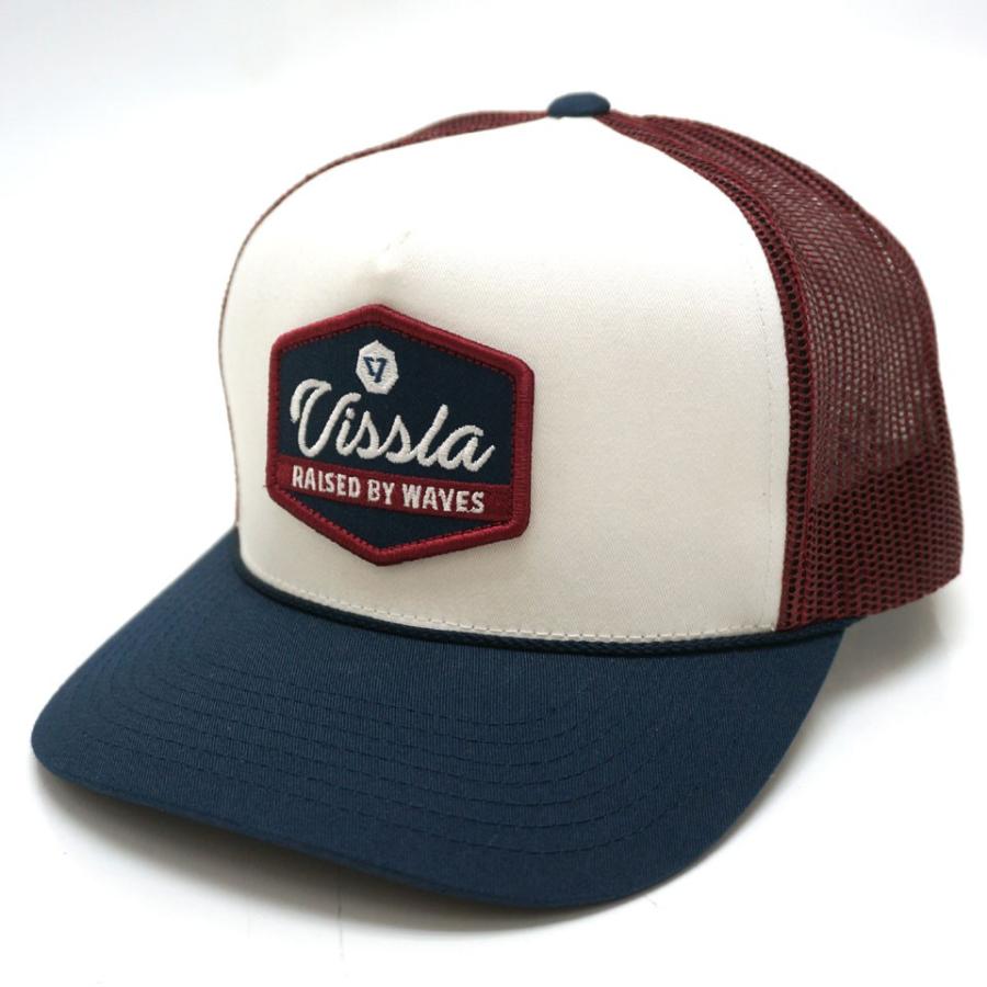 ヴィスラ VISSLA ビスラ メッシュキャップ UNITED TRUCKER CAP ネイビー/ホワイト/バーガンディー 帽子 トラッカー ...