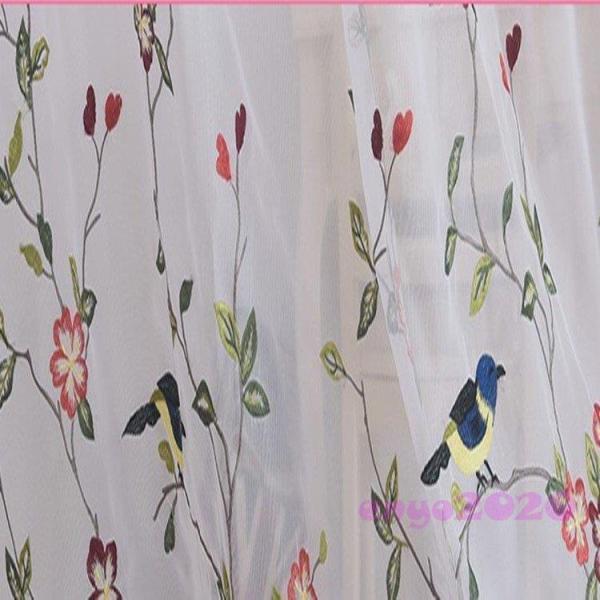 レースカーテン 刺繍 花柄 蝶 鳥 ホワイト 間仕切り オーダーカーテン 北欧 レース uvカット リゾート リビング 幅60-100cm丈60-100cm : MRCS - 通販 ...