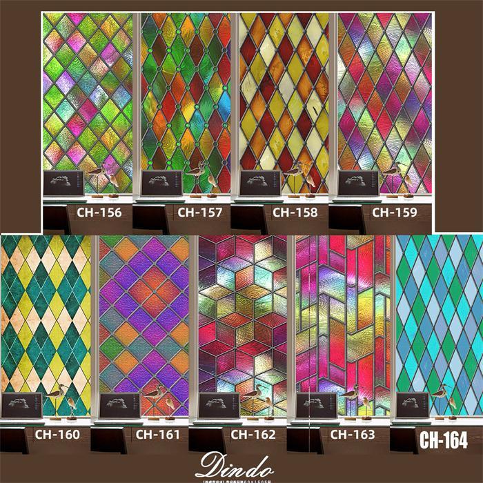 ガラスフィルム ガラスシート 窓用 断熱シート レトロ柄 目隠しシート 水で貼る 窓用 ステンドグラス 接着剤必要なし 貼ってはがせる uvカット 3D効果 北欧 ...