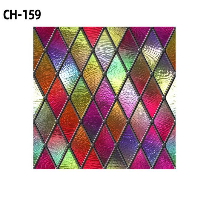 ガラスフィルム ガラスシート 窓用 断熱シート レトロ柄 目隠しシート 水で貼る 窓用 ステンドグラス 接着剤必要なし 貼ってはがせる uvカット 3D効果 北欧 ...