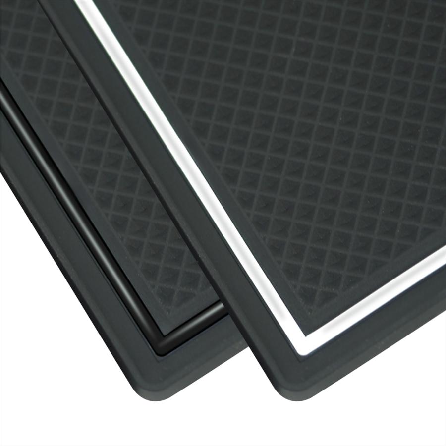 デリカミニ インテリアラバーマット 19P ブラック×ホワイトライン ドアポケットマット ゴムマット 滑り止め シート 蓄光タイプ : かりゆし730 - 通販 - Yahoo!ショッピング