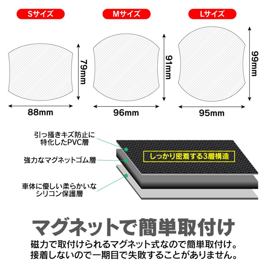 汎用ドアハンドルプロテクター マグネットタイプ Lサイズ W95×H99mm 艶ありブラック 2枚セット : かりゆし730 - 通販 - Yahoo!ショッピング