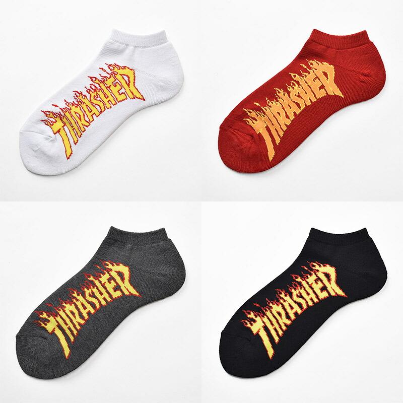 THRASHER スラッシャー Flame Logo pile sneakers 3pack Sports socks TH-SX-218 ...