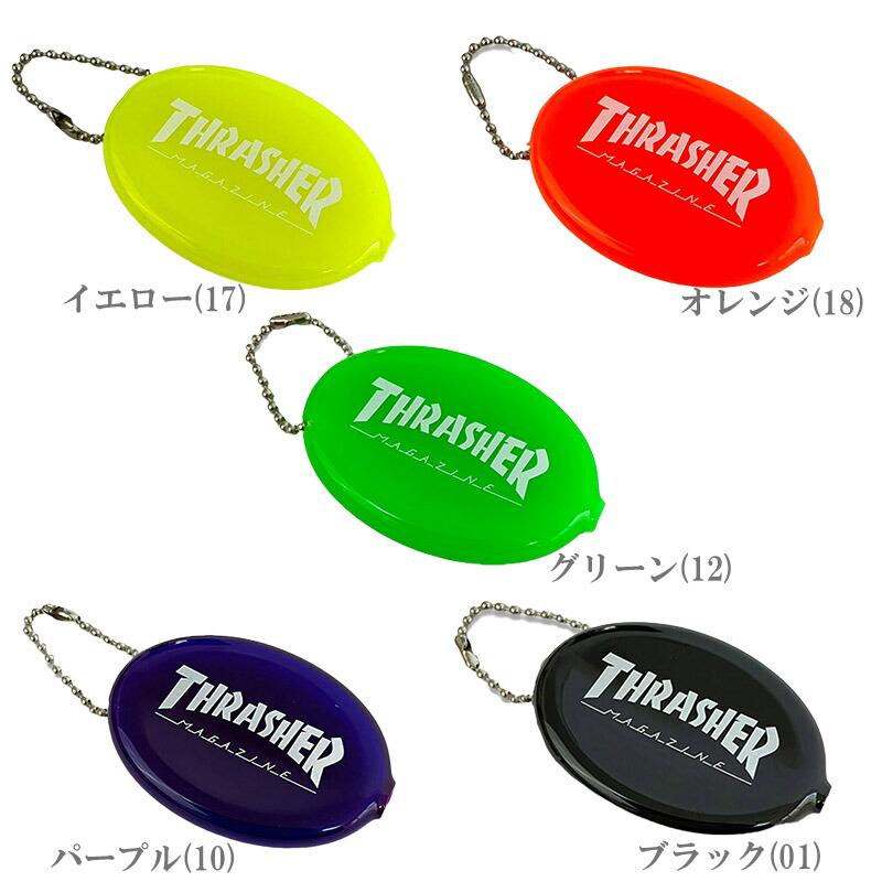 THRASHER スラッシャー Quikey coin case THR-005 クイキー コインケース 米国製 ロゴ ネオンカラースケーター ...