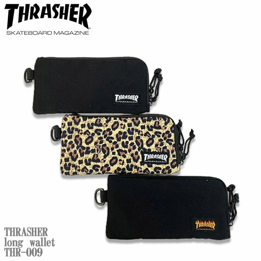 THRASHER スラッシャー long wallet THR-009 ロングウォレット カードケース コインケース ロゴ カラビナ ...