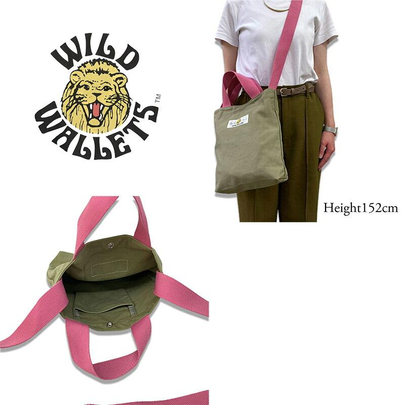 WILD WALLETS ワイルドウォレット Canvas 2Way tote bag WW-005 キャンバス トートバッグ ワンポイント ...