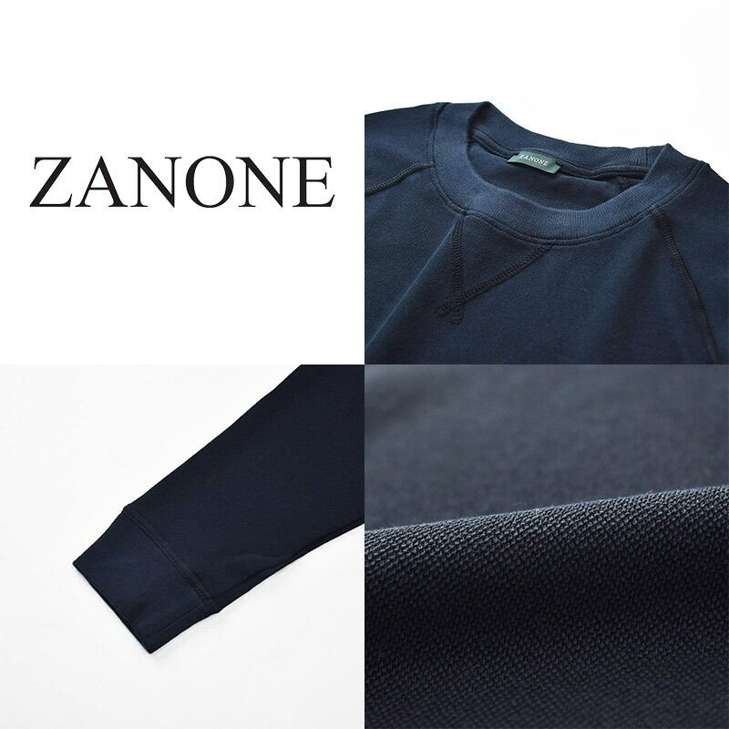 ZANONE ザノーネ icepiquet アイスピケ seed stitch V-gusset crew neck long sleeve ...