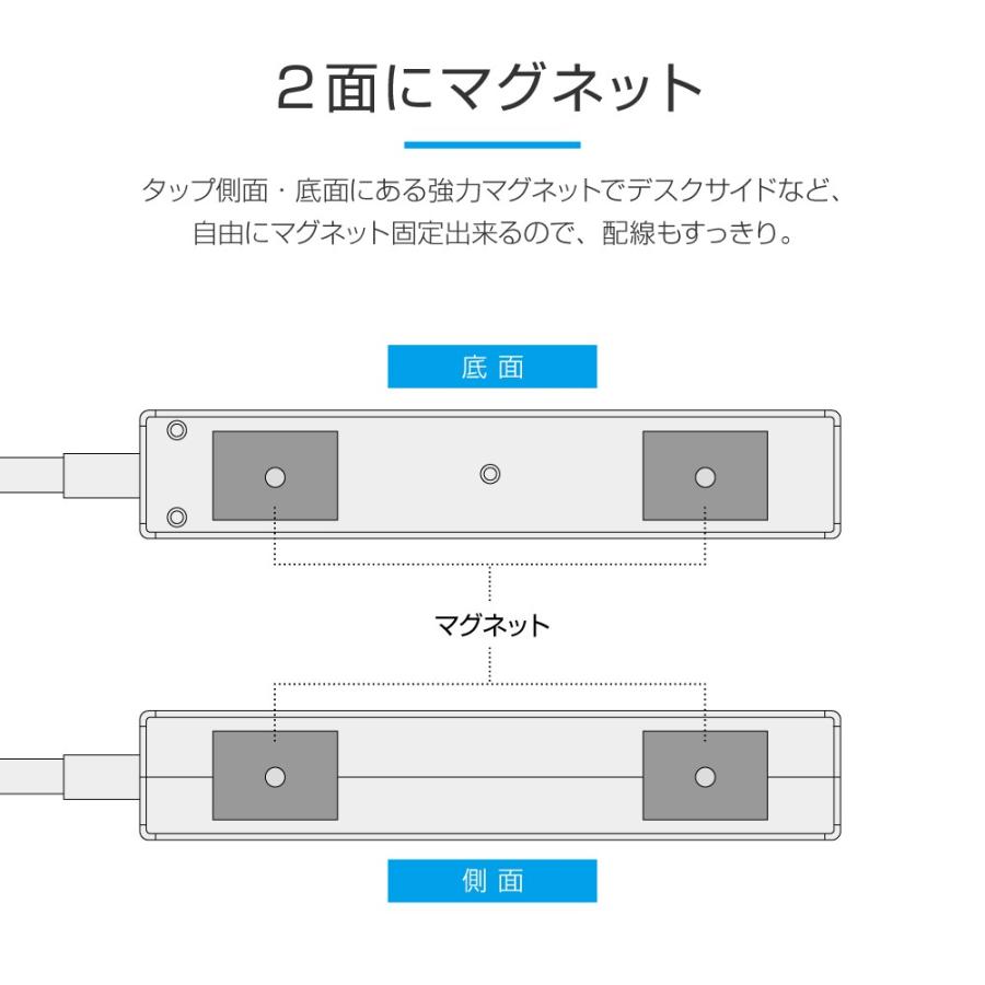 MSソリューションズ OAタップ 電源タップ 3P 4個口 抜け止めロック 1m マグネット プレゼント ギフト : LEPLUS SELECT Yahoo!店 - 通販 - Yahoo!ショッピング