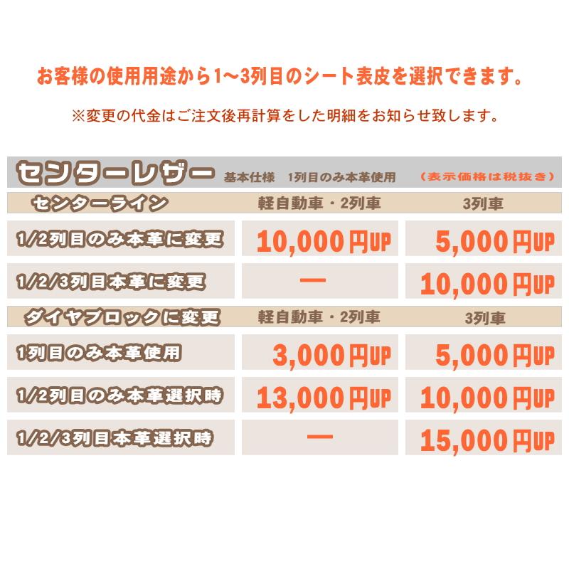 ライズハイブリッド[A202A][R3/11-]品番D7013・エグゼクティブシートカバー ・センターレザー・センターライン・1列目本革 ...