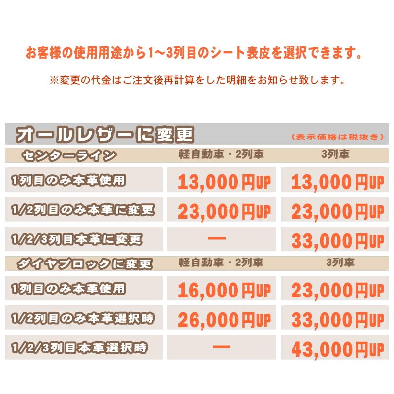 ライズハイブリッド[A202A][R3/11-]品番D7013・エグゼクティブシートカバー ・センターレザー・センターライン・1列目本革 ...