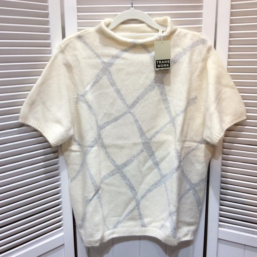 TRANS WORK（トランスワーク） 未使用☆TRANS WORK レディース 半袖 アンゴラ混 ハイネックセーター LL ホワイト×シルバーラメ 三陽商会 : エムズガーデンマーケット ...