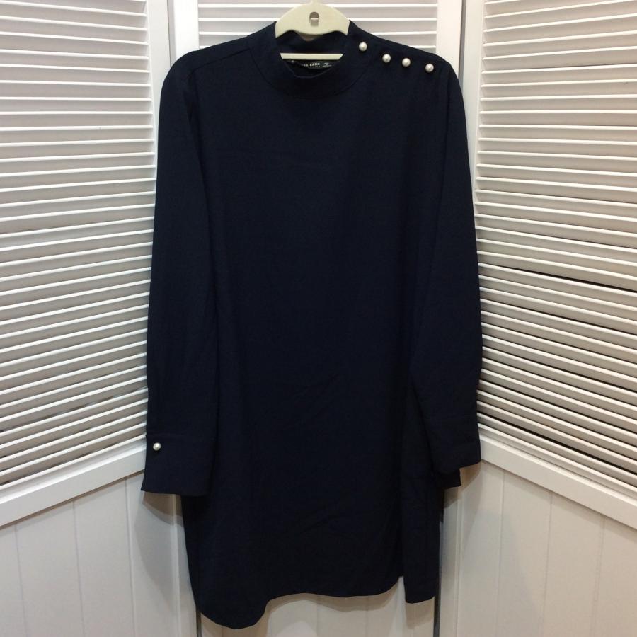 ZARA BASIC ザラ ベーシック レディース 長袖ワンピース M ネイビー : m4243-2 : エムズガーデンマーケット ヤフー店 - 通販 - Yahoo!ショッピング