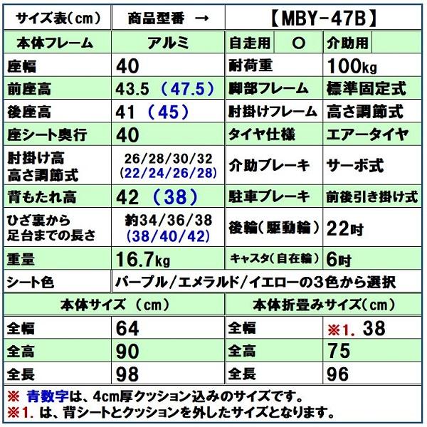 ミキ 車椅子 軽量 コンパクト MBY-47B 折りたたみ 自走用 自動ブレーキ エアータイヤ とまっティ : エムズハウスYahoo!店 - 通販 - Yahoo!ショッピング