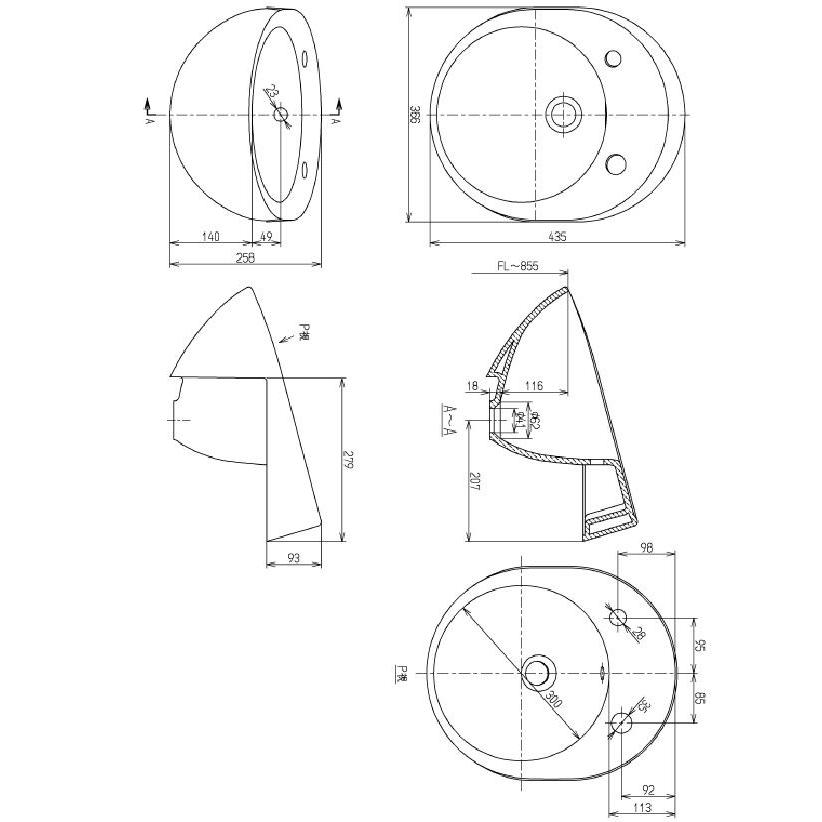 TOTO ※品番： L595 / TOTO：パブリック 歯みがき器 ・ 歯みがき用ボウル 送料無料 【※取付金具等は別途となります ...
