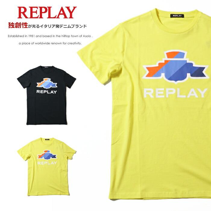 REPLAY（リプレイ） 【セール 40％OFF】REPLAY tシャツ 半袖 プリント ロゴ アメカジ メンズ men's 国内正規品 ...