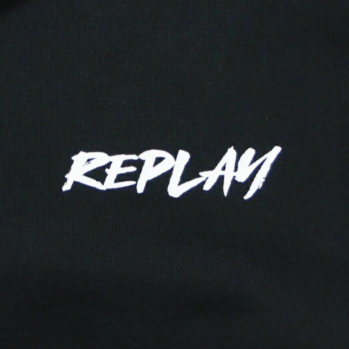 【セール 20％OFF】REPLAY リプレイ スウェット トレーナー クルーネック 長袖 プリント ロゴ アメカジ メンズ men's 国内 ...