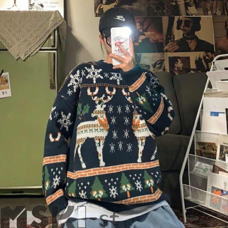 クリスマス セーター ニット メンズ レディース ペアルック トレーナー プルオーバー ノルディック柄 セー : MSK1ストア - 通販 - Yahoo!ショッピング