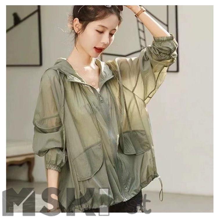 UVカット パーカー シアー 透け感 トップス レディース シアーブルゾン シアーパーカー UVパーカー シアートップス 長袖 涼しい 軽い 薄手 フ : MSK1ストア - 通販 ...