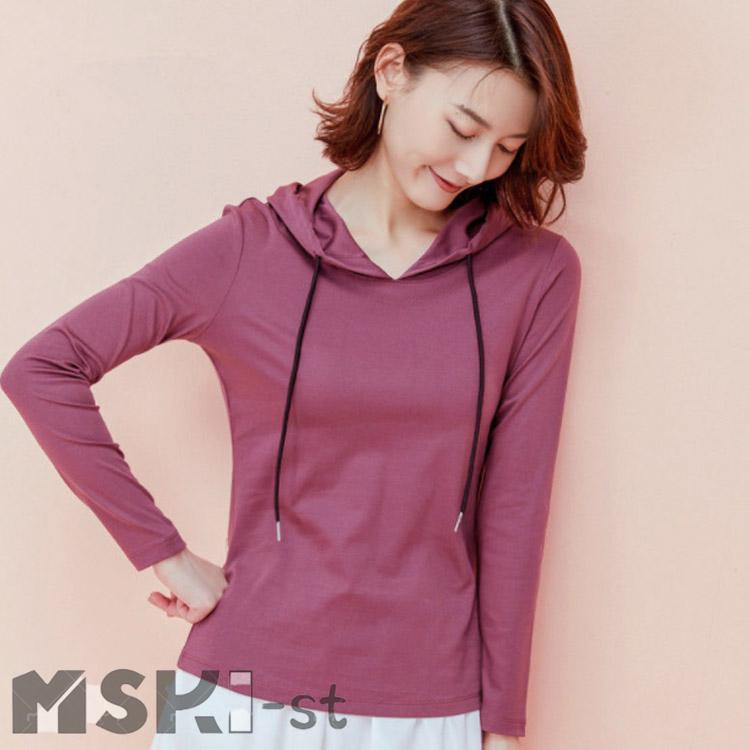 長袖/半袖の2タイプ選べる！ パーカー 薄手 フード付き tシャツ レディース 半袖 長袖 トップス カットソー プルオーバー 無地パーカー : p21017220278a : MSK1ストア ...