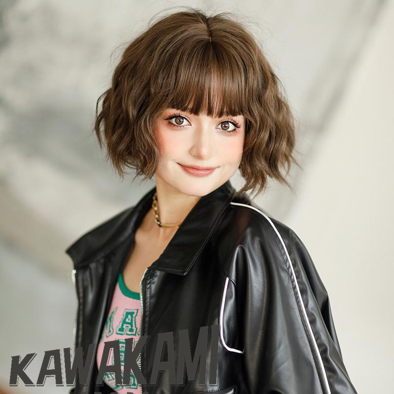 ウィッグ カツラ レディース 短髪 ショート ミディアム ウェーブ パーマ ヘア 女性 かつら 自然 フルウィッグ コスプレ サイズ調節 セミロング ボブウィッグ ...