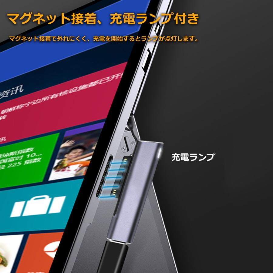 MSL FORCE 【2個目半額】適格請求書発行可 USB C to Surface Pro 急速充電アダプタ 15V/3A 45W USB Type C PD充電 102w Surface ...