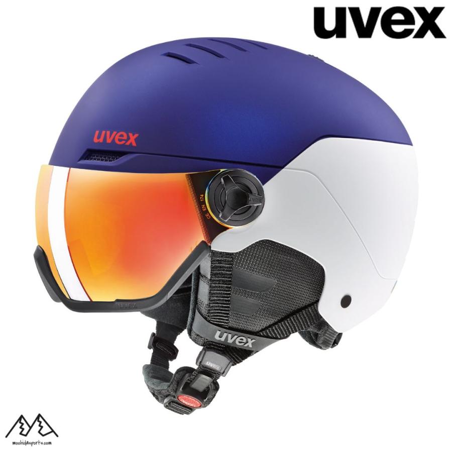 UVEX（ウベックス） スキー バイザーヘルメット パープルバッシュ/ホワイトマット UVEX wanted visor 56626290 ...