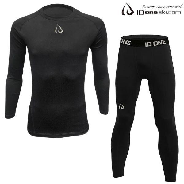 ID one ジュニア スキー アンダーウェア セット 裏起毛 アンダーシャツ & アンダータイツ IDONE UNDERWEAR BLACK ...