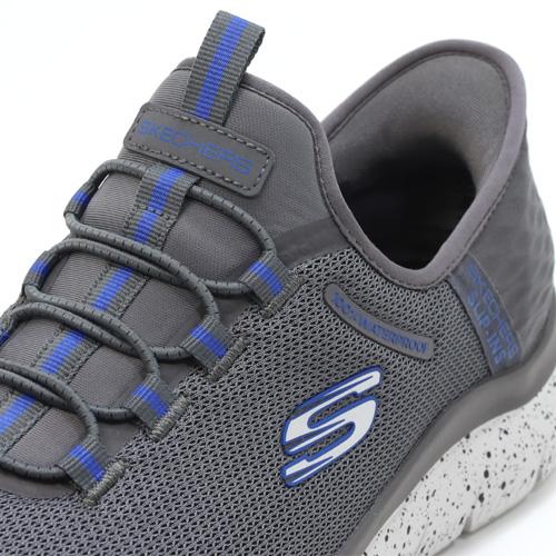 SKECHERS スケッチャーズ メンズ スリップインズ サミッツ - コルボス 幅広 4E チャコール/ブルー ウォータープルーフ Slip-ins SUMMITS CORBOS ...