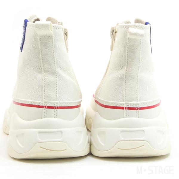 CHOOP シュープ ハイカット 厚底スニーカー 軽量 レディース ガールズ BLACK OFFWHITE サイドジップ チャック ジッパー 通学 体育 白底 無地 CP-009 : M ...