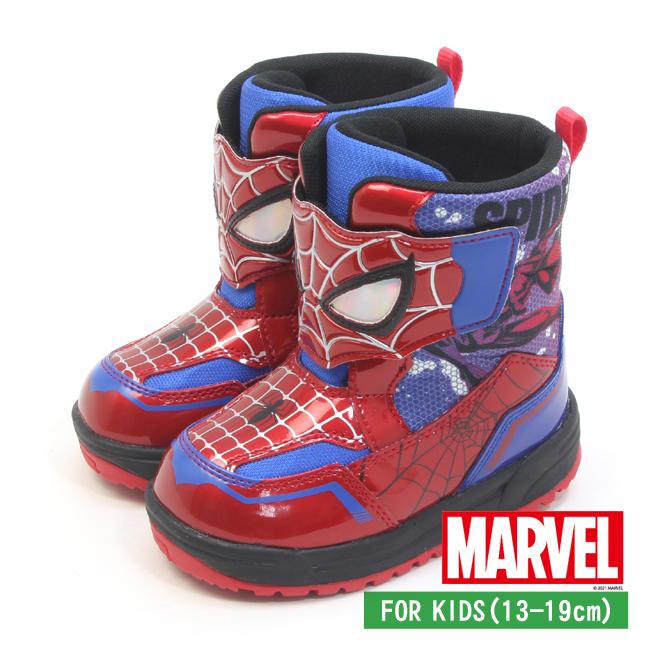 MoonStar マーベル スパイダーマン MV WC017E レッド ベビー キッズ 冬用 スノーブーツ キャラクター 防寒 防水 防滑 ベルクロ マジック 男の子 13-19cm ...